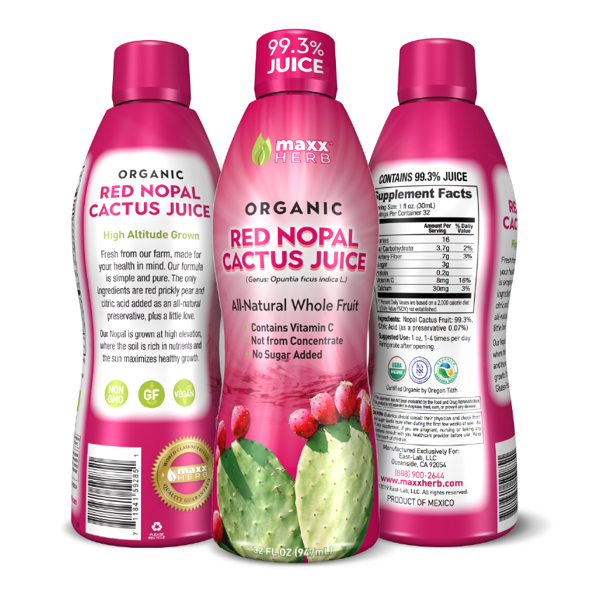 Red Nopal Cactus Fruit Juice (Organic) – Maxx Herb